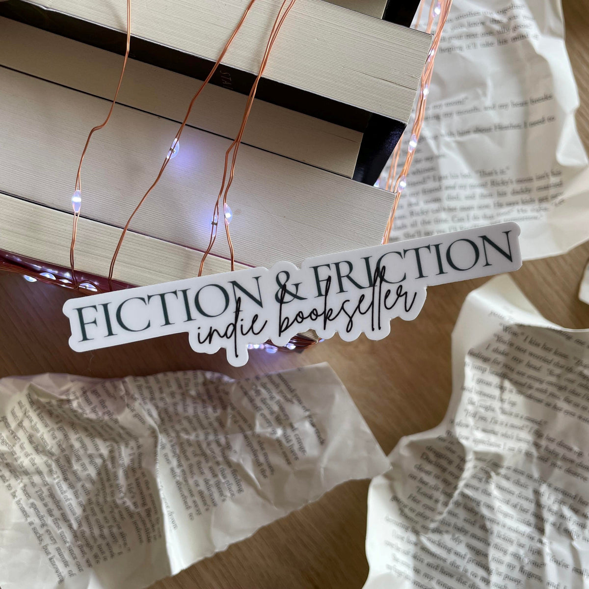 Fiction & Friction Indie Bookseller - Vinyl Sticker